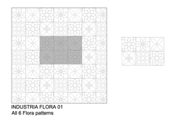INDUSTRIA 600X600X60 HD², FLORA LILY, GREYED NICKEL | Techo-Bloc