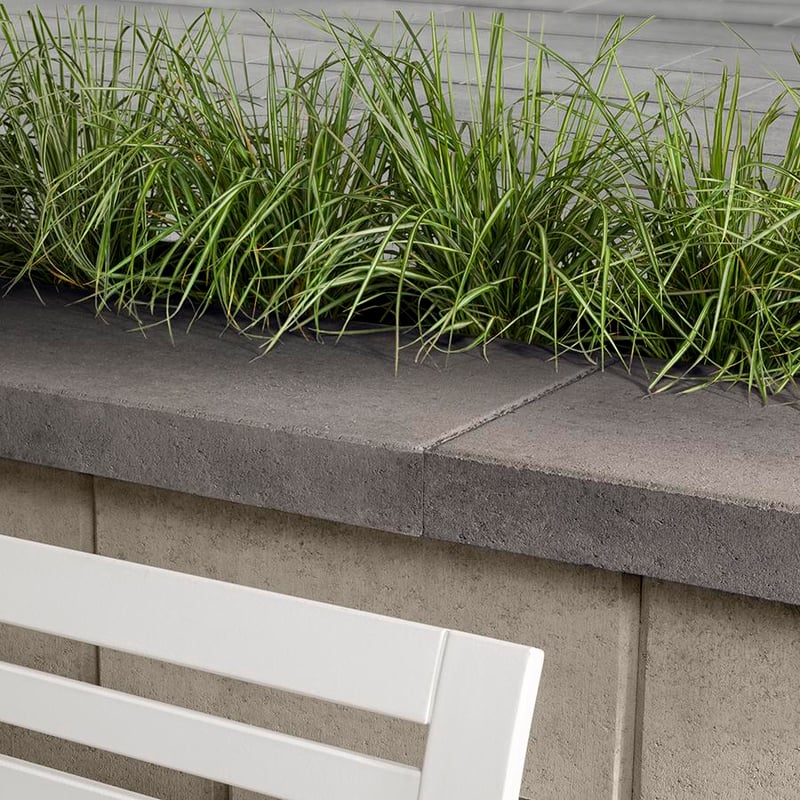 RAFFINATO CAP 14X28 60MM SMOOTH SHALE GREY | Techo-Bloc