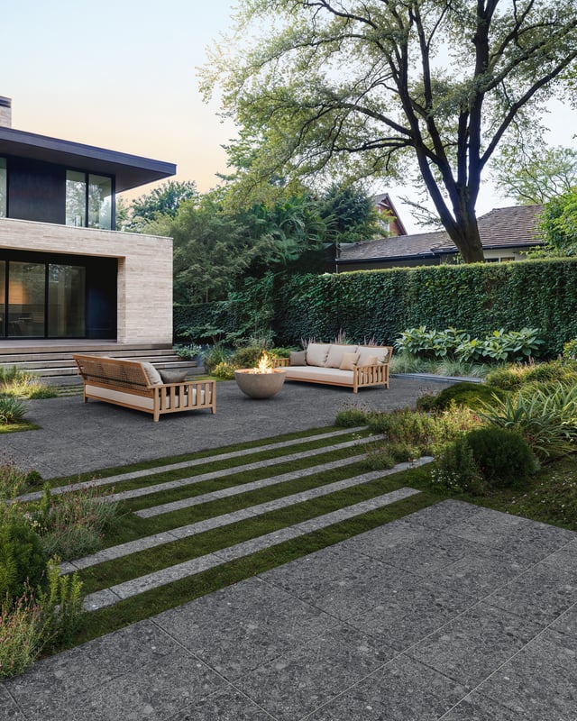 TERRAZZO SLAB, 600X150X60, POLISHED, METEOR BLACK | Techo-Bloc